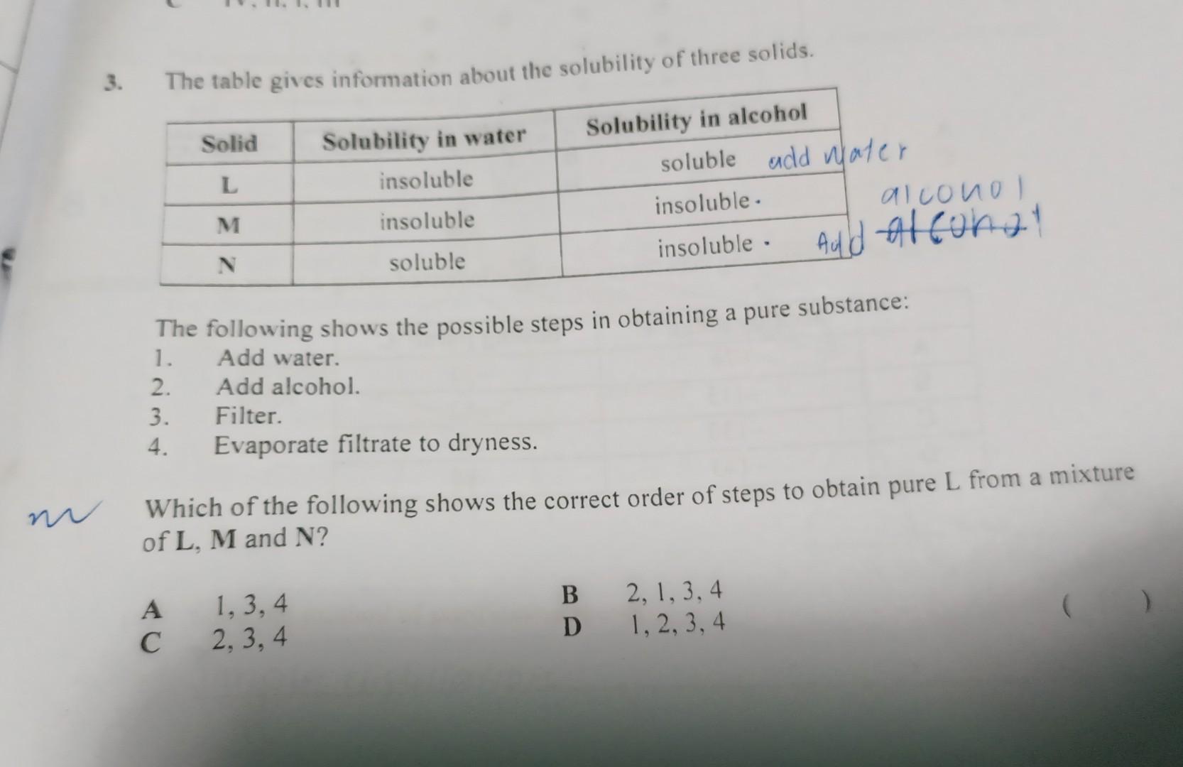 The table below show Which of the substanc A. X only | Chegg.com
