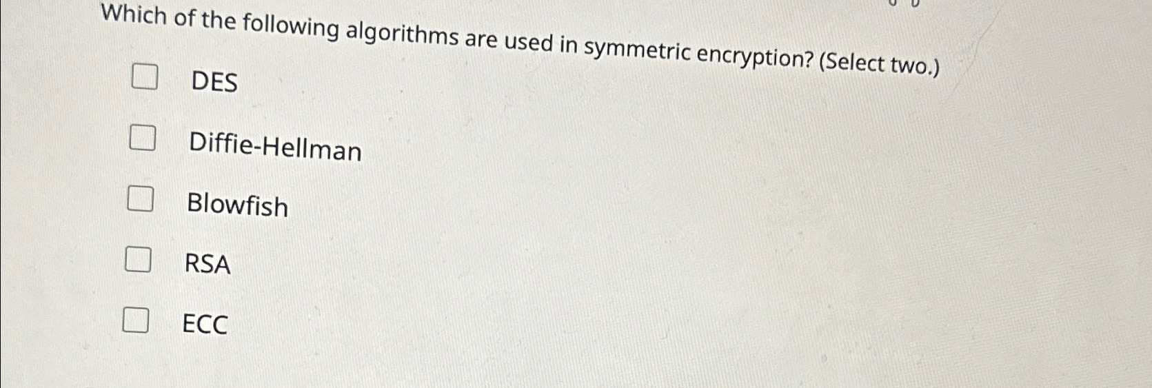 Solved Which of the following algorithms are used in | Chegg.com