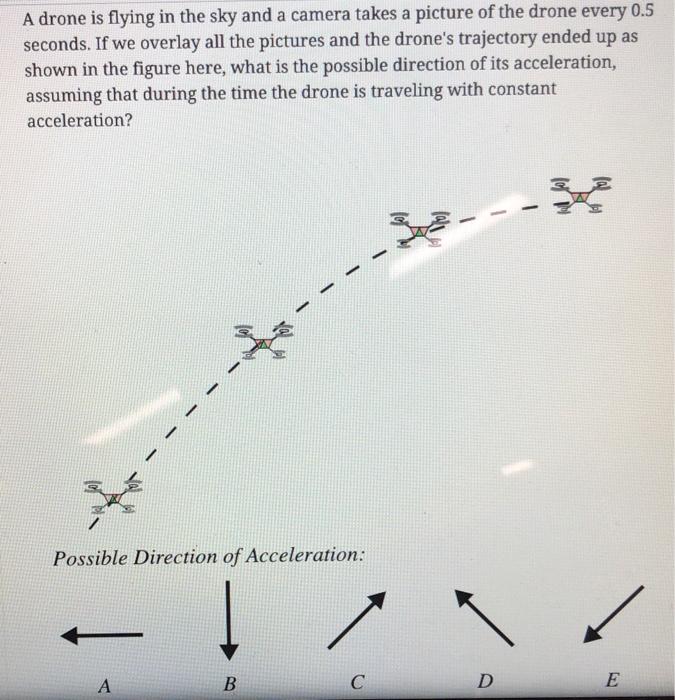 Solved A drone is flying in the sky and a camera takes a | Chegg.com