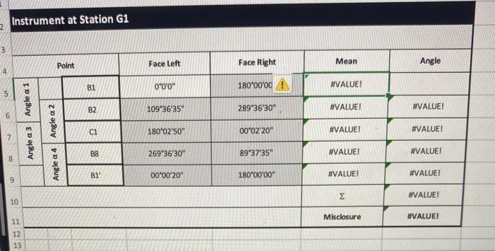 Solved Instrument at Station G1 | Chegg.com