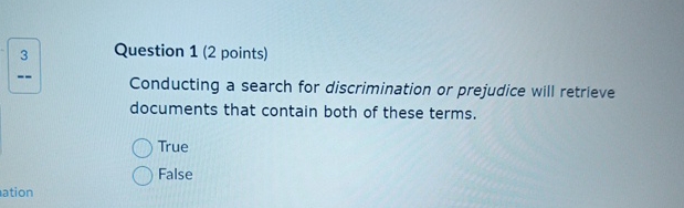 Solved 3Question 1 (2 ﻿points)Conducting a search for | Chegg.com