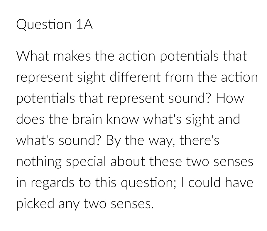 Solved Question 1AWhat makes the action potentials that | Chegg.com