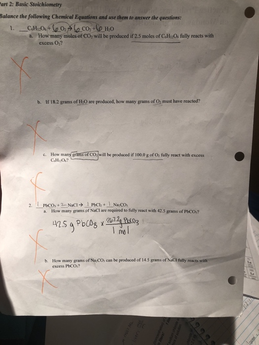 Solved art 2: Basic Stoichiometry Balance the following | Chegg.com