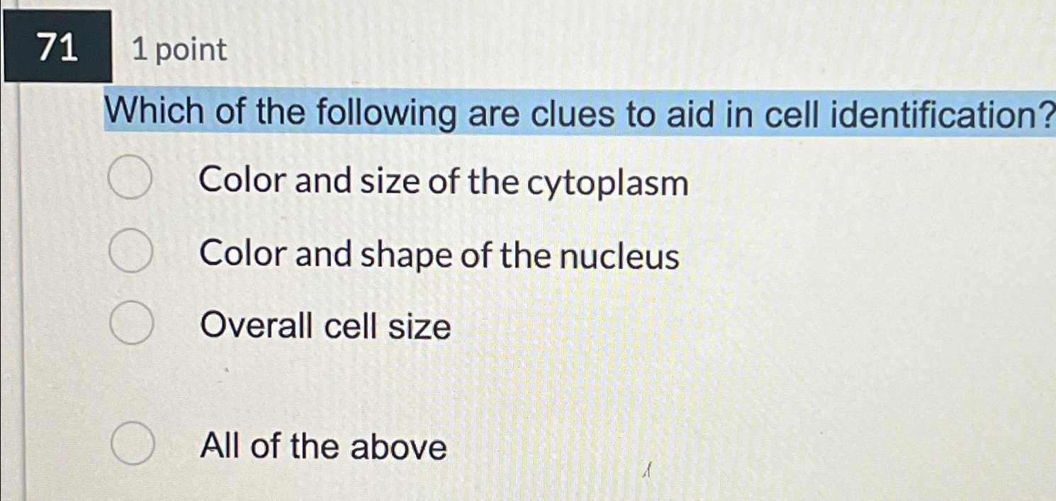Solved 711 ﻿pointWhich of the following are clues to aid in | Chegg.com