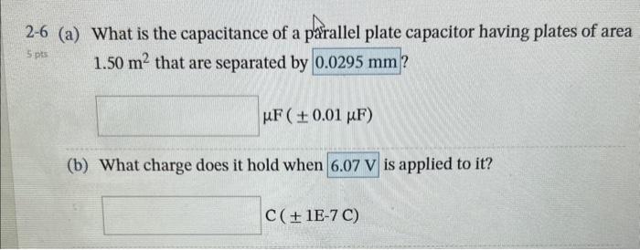 Solved (a) What is the capacitance of a parallel plate | Chegg.com