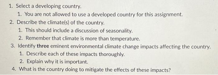 Solved Answer all questions based off the developing country | Chegg.com