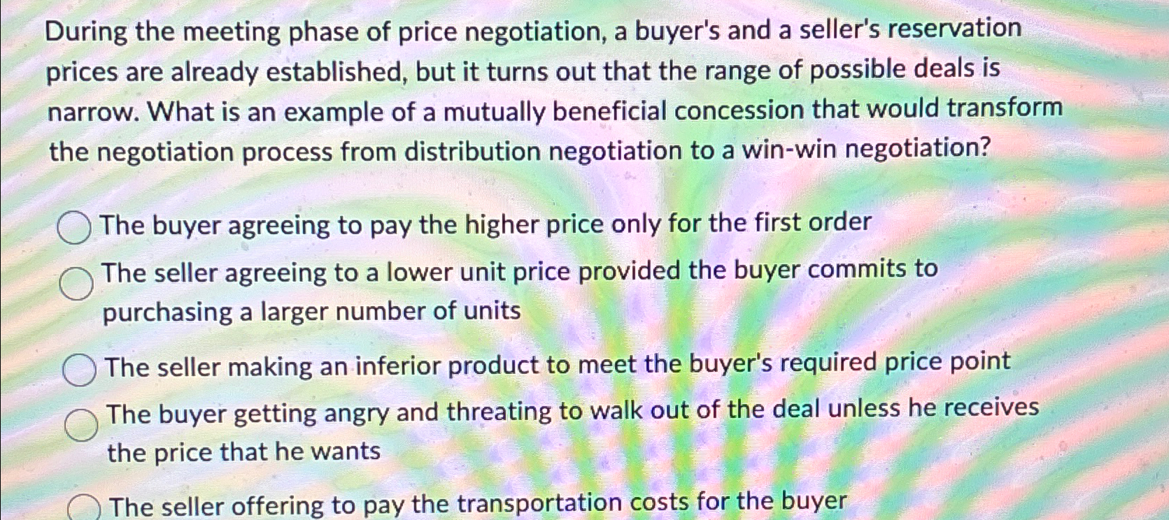 Solved During the meeting phase of price negotiation, a | Chegg.com
