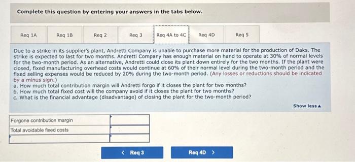 Solved Problem 13-18 (Static) Relevant Cost Analysis in a | Chegg.com