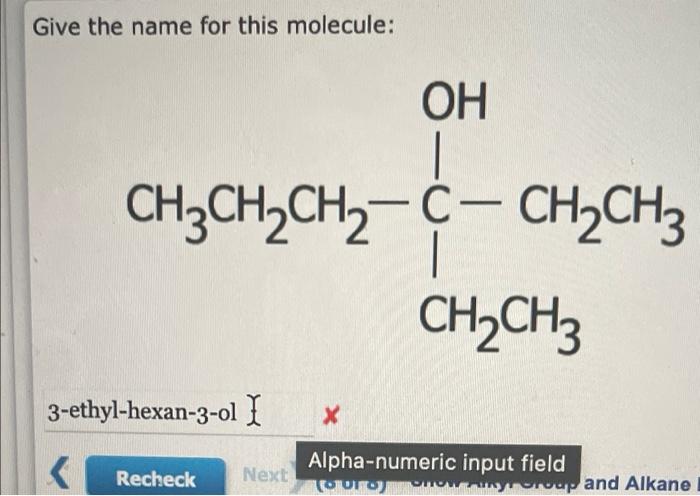 Solved Give the name for this molecule: OH CH3CH2CH2-C- | Chegg.com