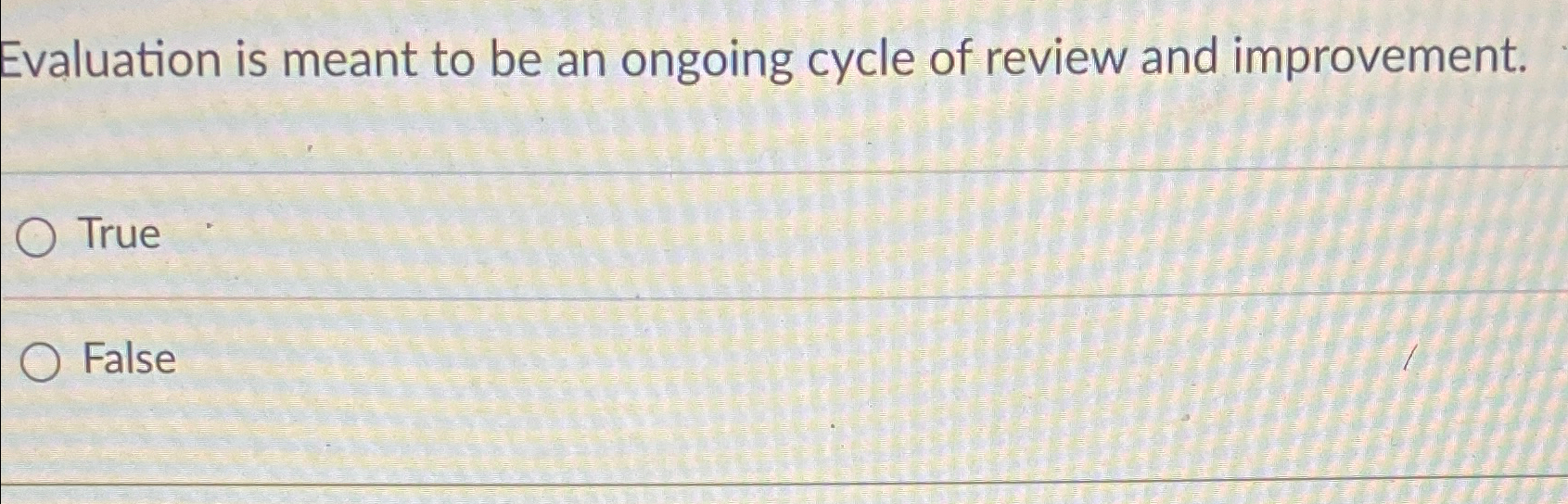 Solved Evaluation is meant to be an ongoing cycle of review | Chegg.com