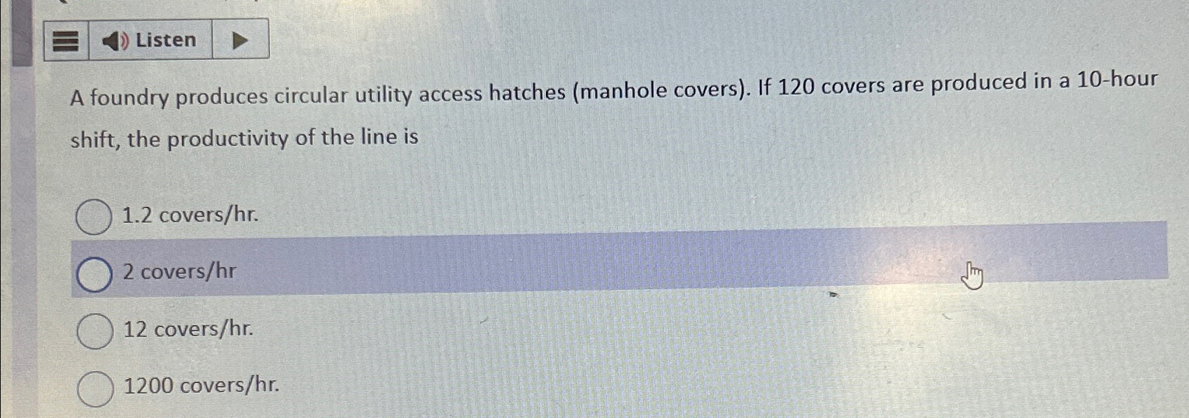Solved ListenA foundry produces circular utility access | Chegg.com