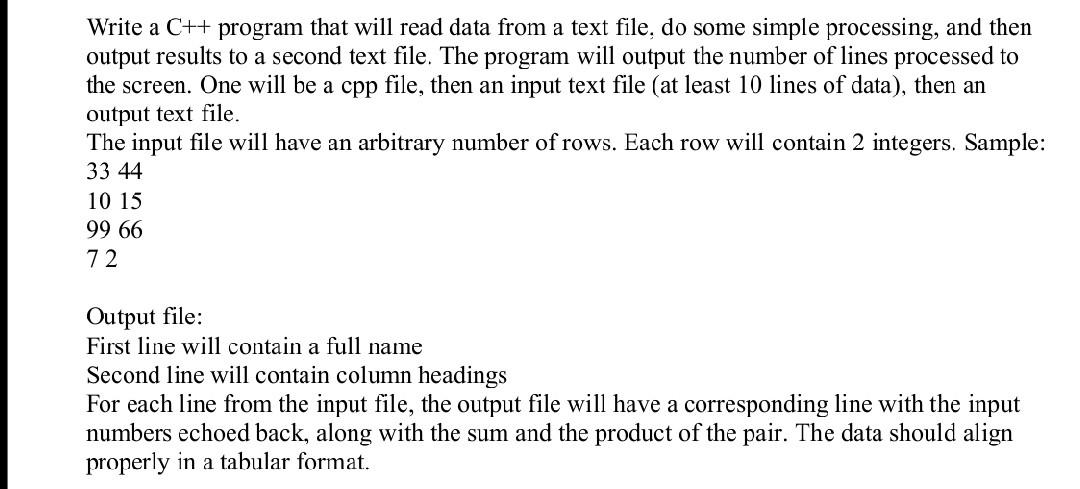 Solved Write A C Program That Will Read Data From A Text