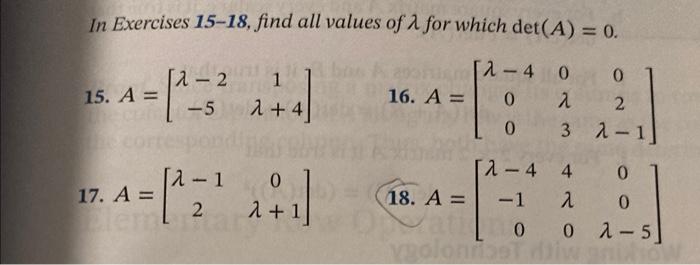 Solved In Exercises 15-18, find all values of λ for which | Chegg.com