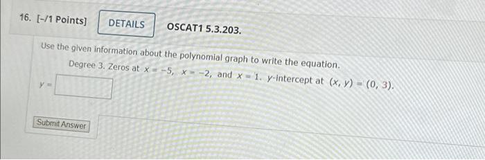Solved Use the given information about the polynomial graph | Chegg.com