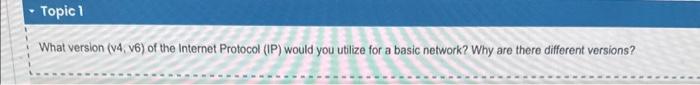 Solved What version (v4, v6) of the Internet Protocol (IP) | Chegg.com
