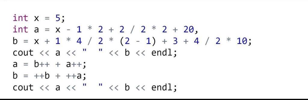 Solved int x=5;int | Chegg.com