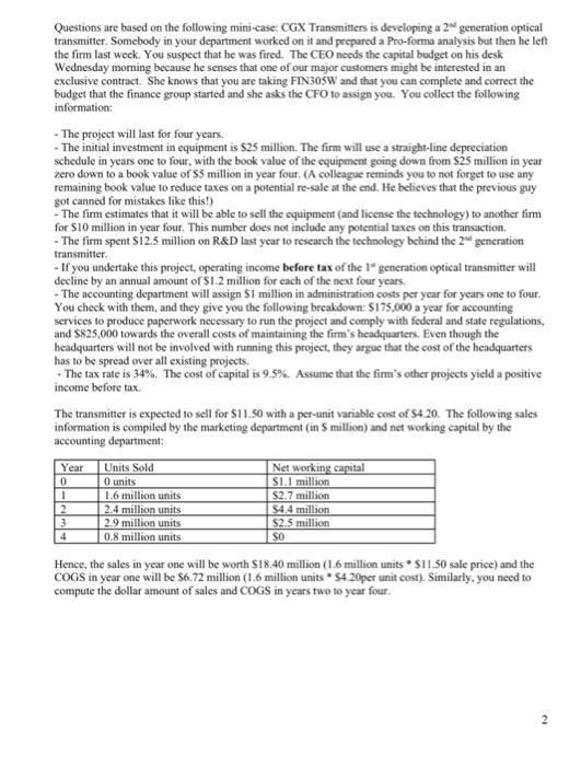 Solved Instructions: Return this cover sheet with the final | Chegg.com