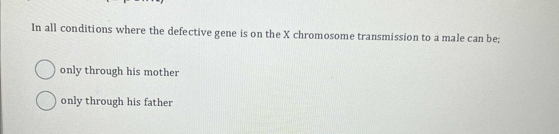 Solved In all conditions where the defective gene is on the | Chegg.com