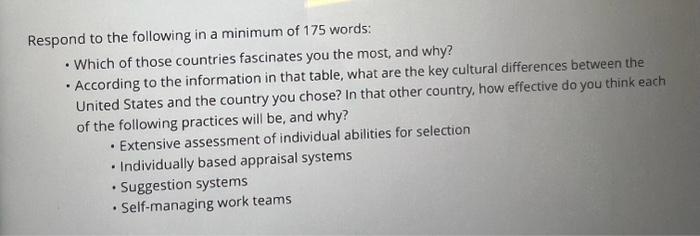 Solved Respond to the following in a minimum of 175 words: - | Chegg.com