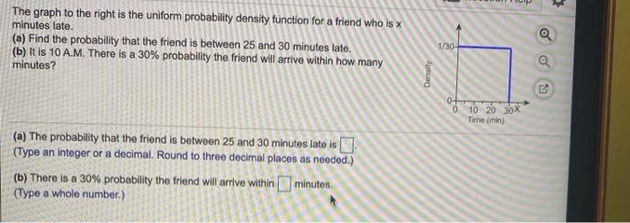 Solved The graph to the right is the uniform probability | Chegg.com