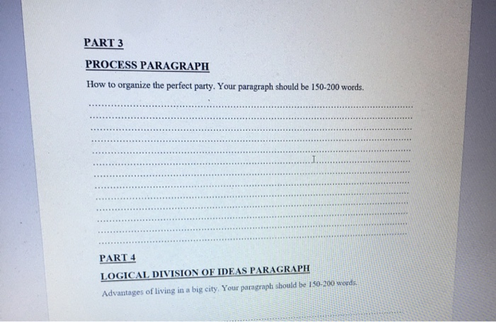 w Paragraph Styles PART 3 PROCESS PARAGRAPH How to | Chegg.com