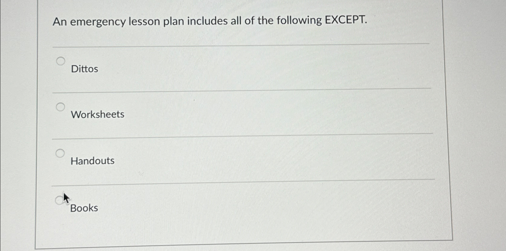 Solved An emergency lesson plan includes all of the | Chegg.com