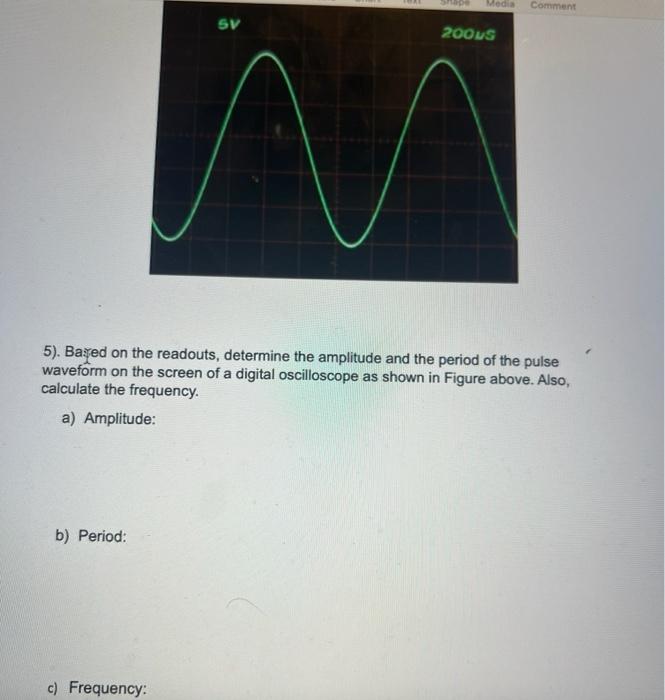Solved 5). Bazred on the readouts, determine the amplitude | Chegg.com