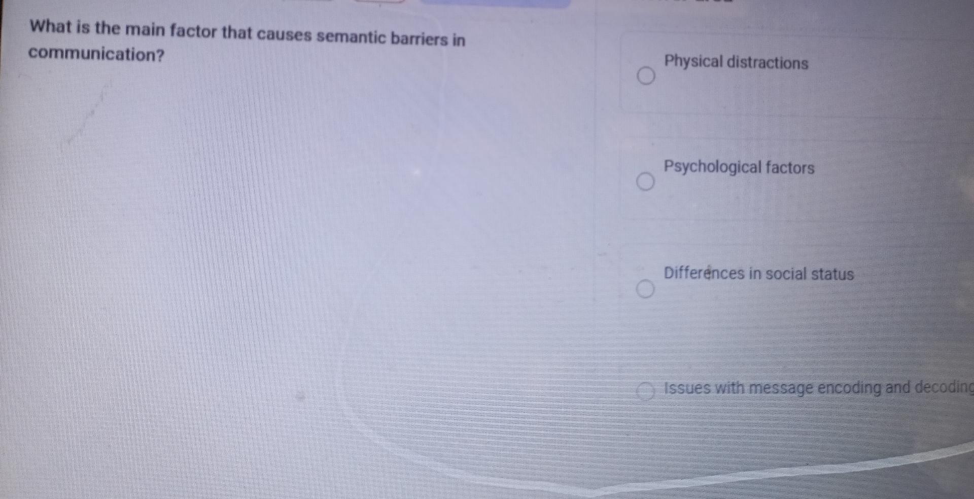 Solved What is the main factor that causes semantic barriers | Chegg.com