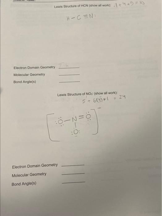DATA (EXP \#11): Part 1: VSEPR BALLOON THEORYLowis | Chegg.com