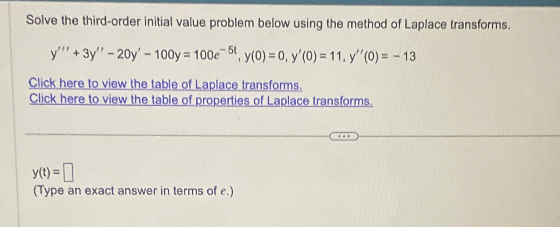 Solved Solve the third-order initial value problem below | Chegg.com Solved Solve the third-order initial value problem below | Chegg.com
