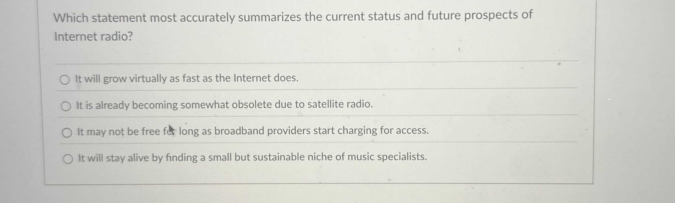 Solved Which statement most accurately summarizes the | Chegg.com