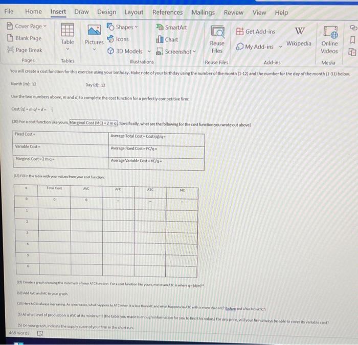 Solved File Home Insert Draw Design Layout References | Chegg.com