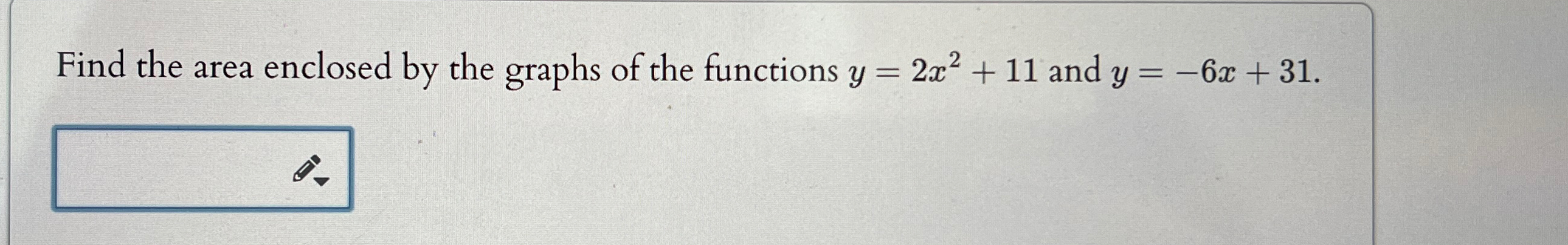 Solved Find the area enclosed by the graphs of the functions | Chegg.com