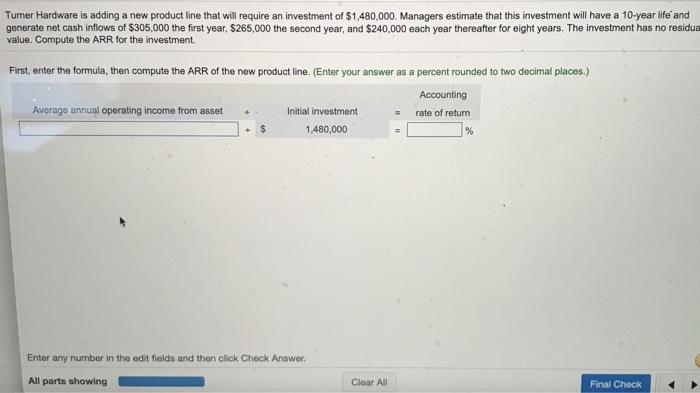 Solved Turner Hardware is adding a new product line that | Chegg.com