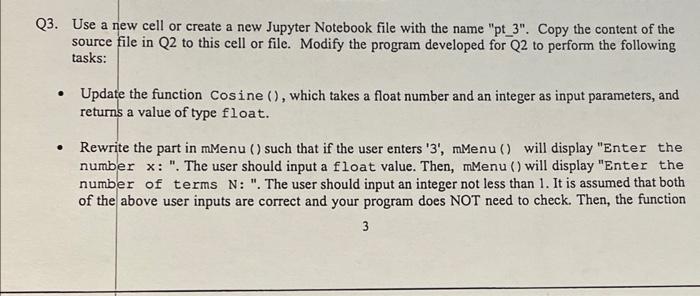 Solved Q3. Use a new cell or create a new Jupyter Notebook | Chegg.com