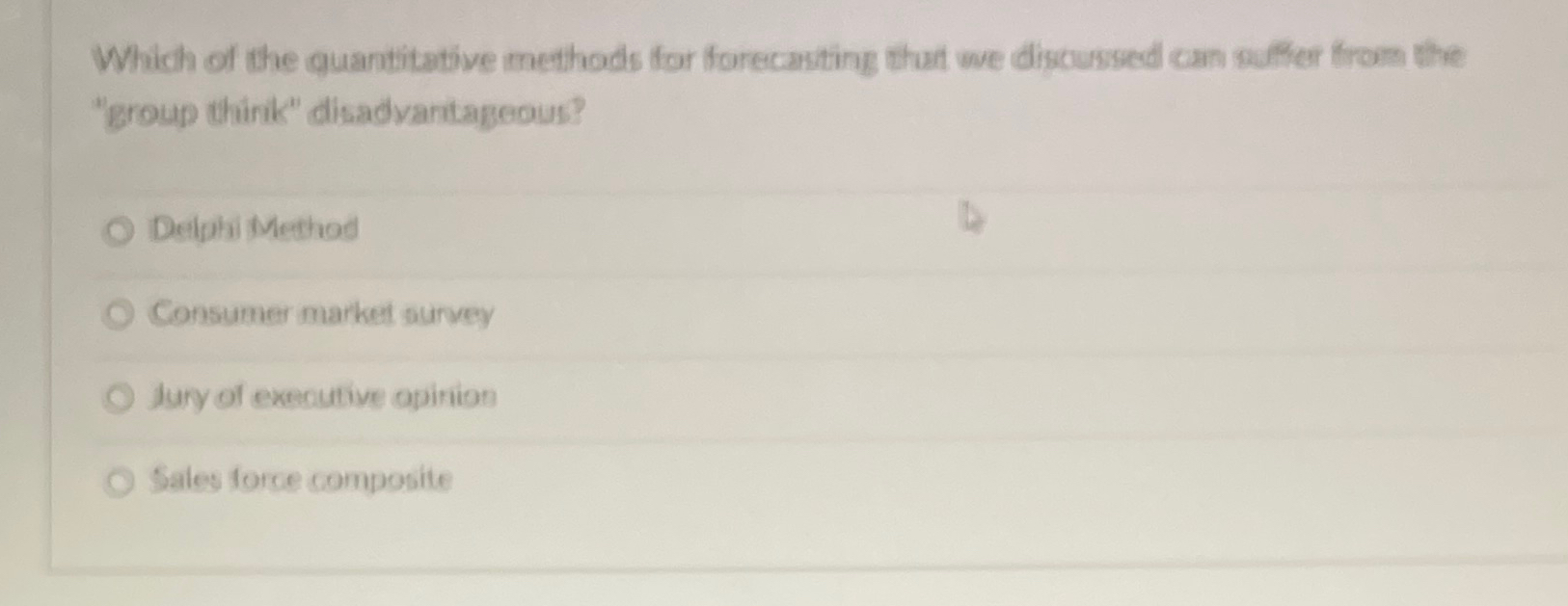 Solved Which of the quantitative methods for forecasting | Chegg.com