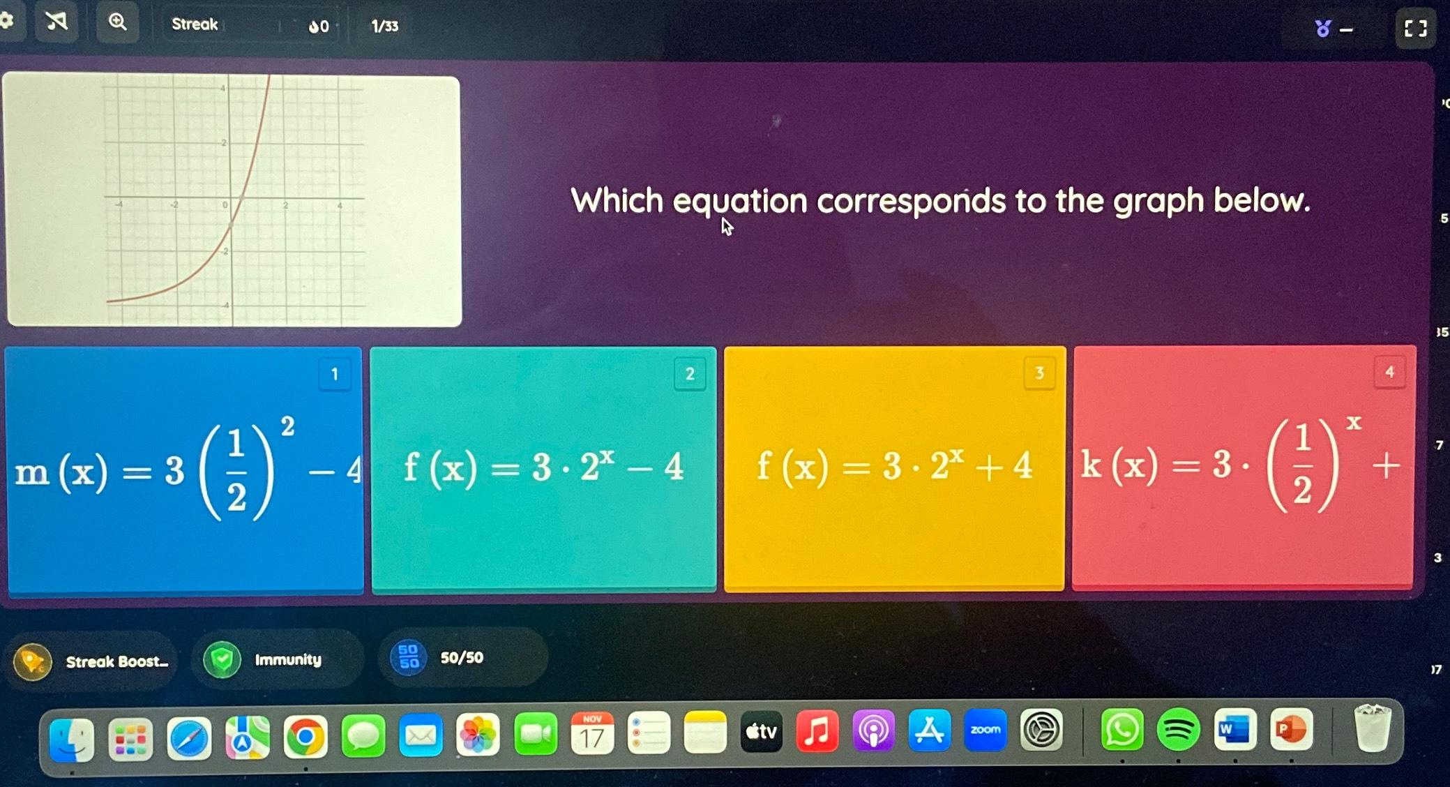 Solved Which equation corresponds to the graph below. | Chegg.com