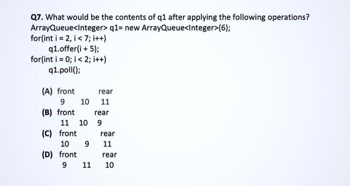 Solved Q7. What would be the contents of q1 after applying | Chegg.com