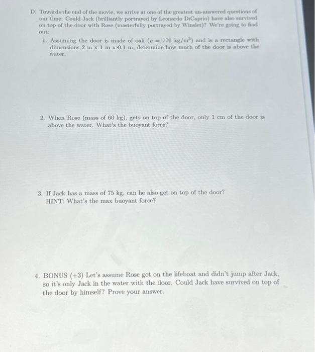 Solved 2. (25 points) The Titanic, initially deemed an | Chegg.com