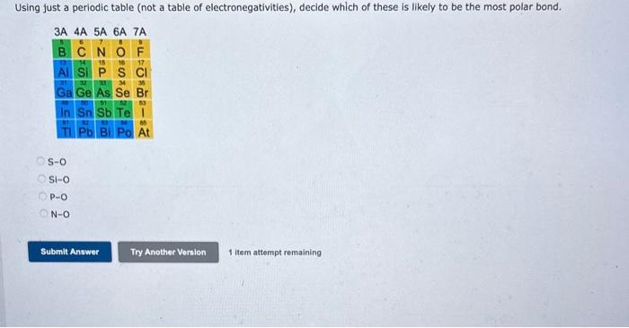 Solved Using just a periodic table (not a table of | Chegg.com