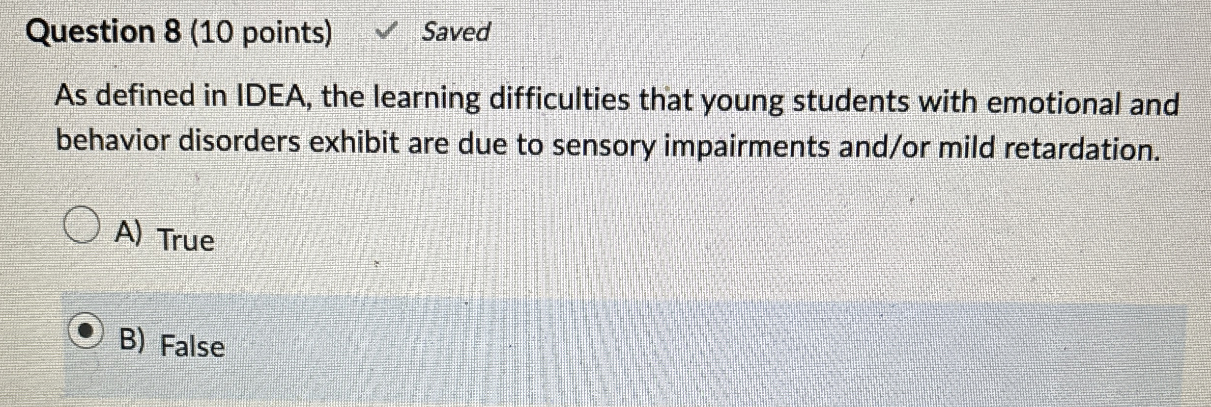 Solved Question 8 (10 ﻿points) ﻿SavedAs defined in IDEA, | Chegg.com