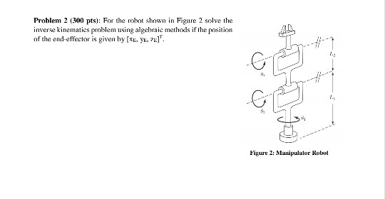 Solved Problem 2 (300 pts): For the robot shown in Figure 2 | Chegg.com