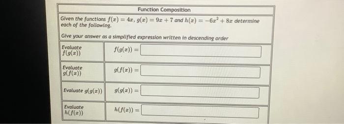 Solved function composition | Chegg.com