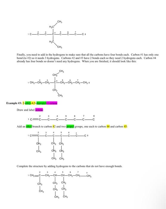 Solved Alkane Nomenclature - Formula to name practice 1) 3) | Chegg.com