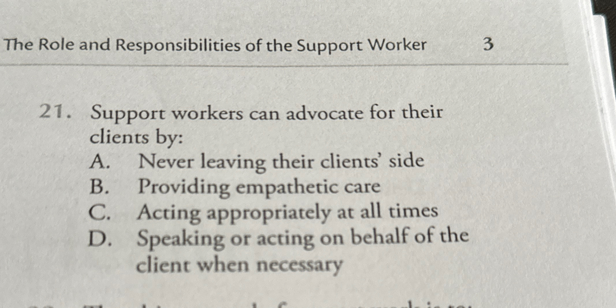 Solved The Role and Responsibilities of the Support | Chegg.com