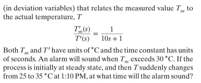 Solved 9.8 The dynamic behavior of a temperature sensor/ | Chegg.com