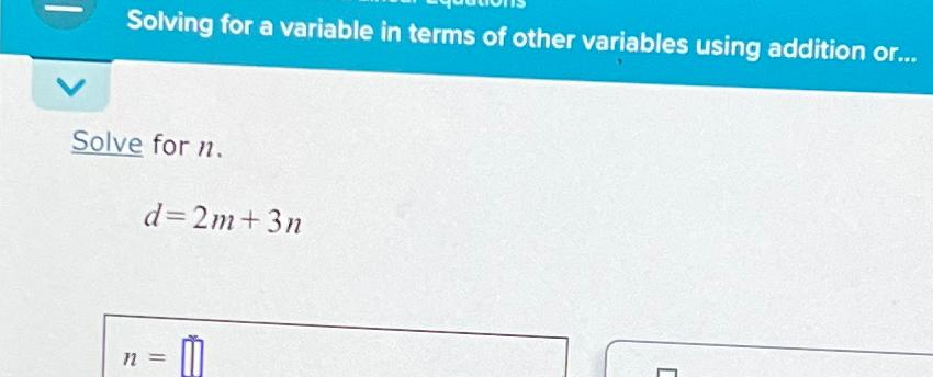 Solved Solving for a variable in terms of other variables | Chegg.com