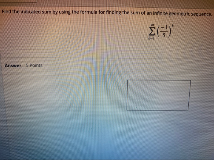 Solved find the indicated sum by using the formula for | Chegg.com