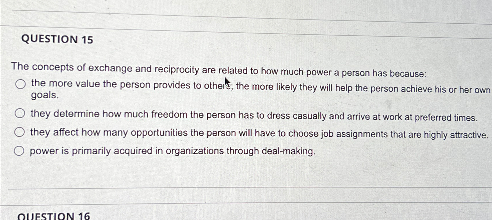 Solved QUESTION 15The concepts of exchange and reciprocity | Chegg.com