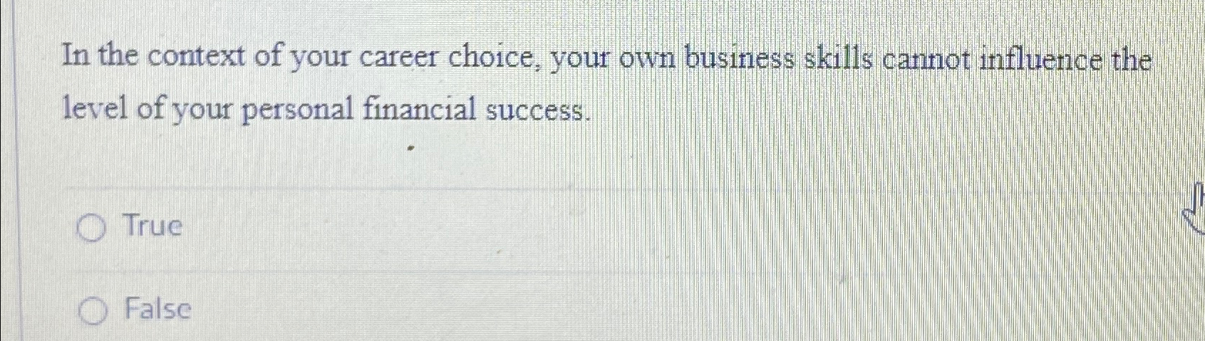 Solved In the context of your career choice, your own | Chegg.com